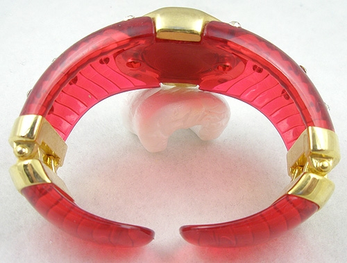 Bonetto Red Lucite Cuff Quartz Watch - Garden Party Collection Vintage ...